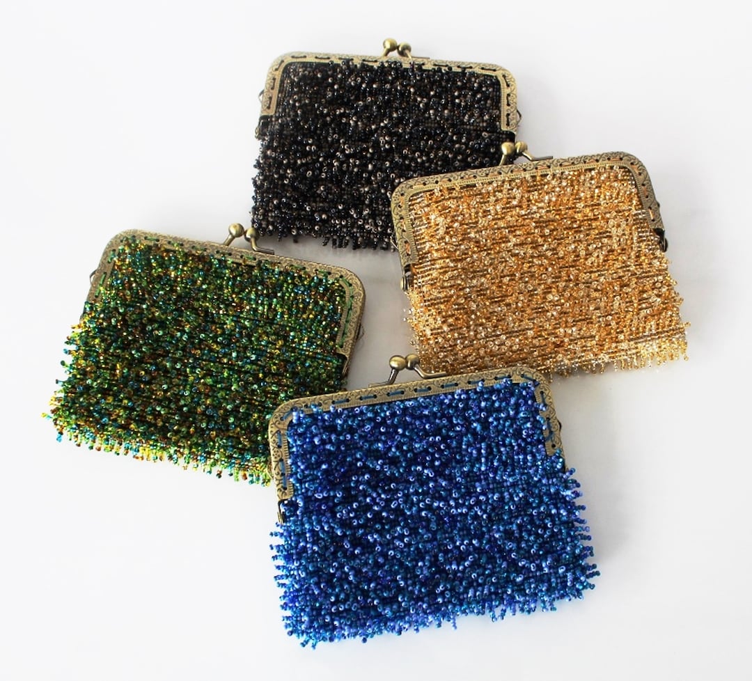 Vintage Beaded Coin Purse, Beaded Wallet Slow Fashion - Etsy
