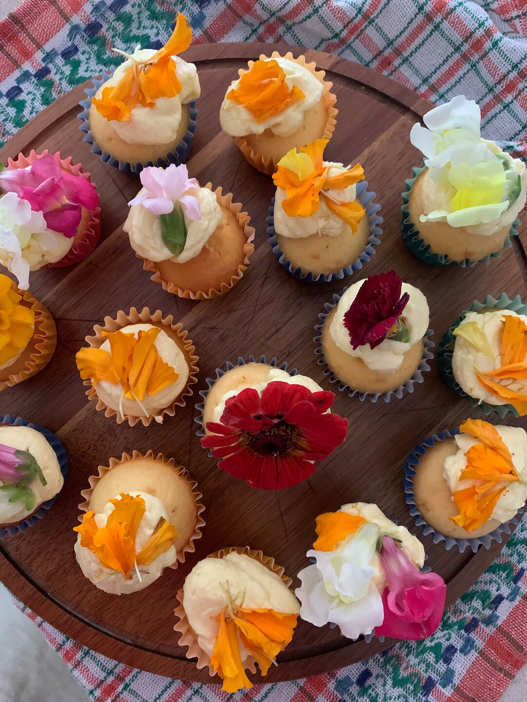 Coloured Floral Cupcakes - Etsy