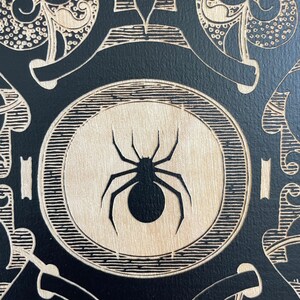 Vintage Spider Book, Engraved Wood Notebook - Etsy