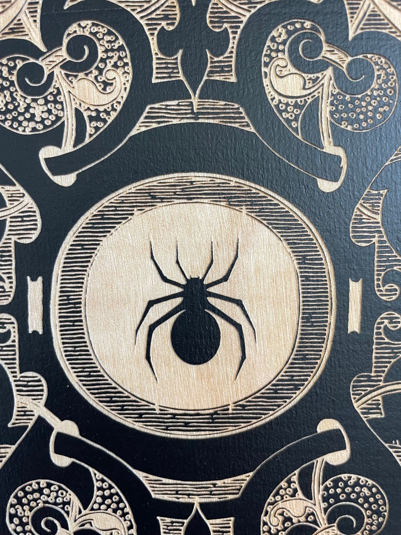 Vintage Spider Book, Engraved Wood Notebook - Etsy