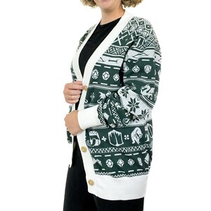 Dragons & Dice Faire Isle Cardigan - Etsy