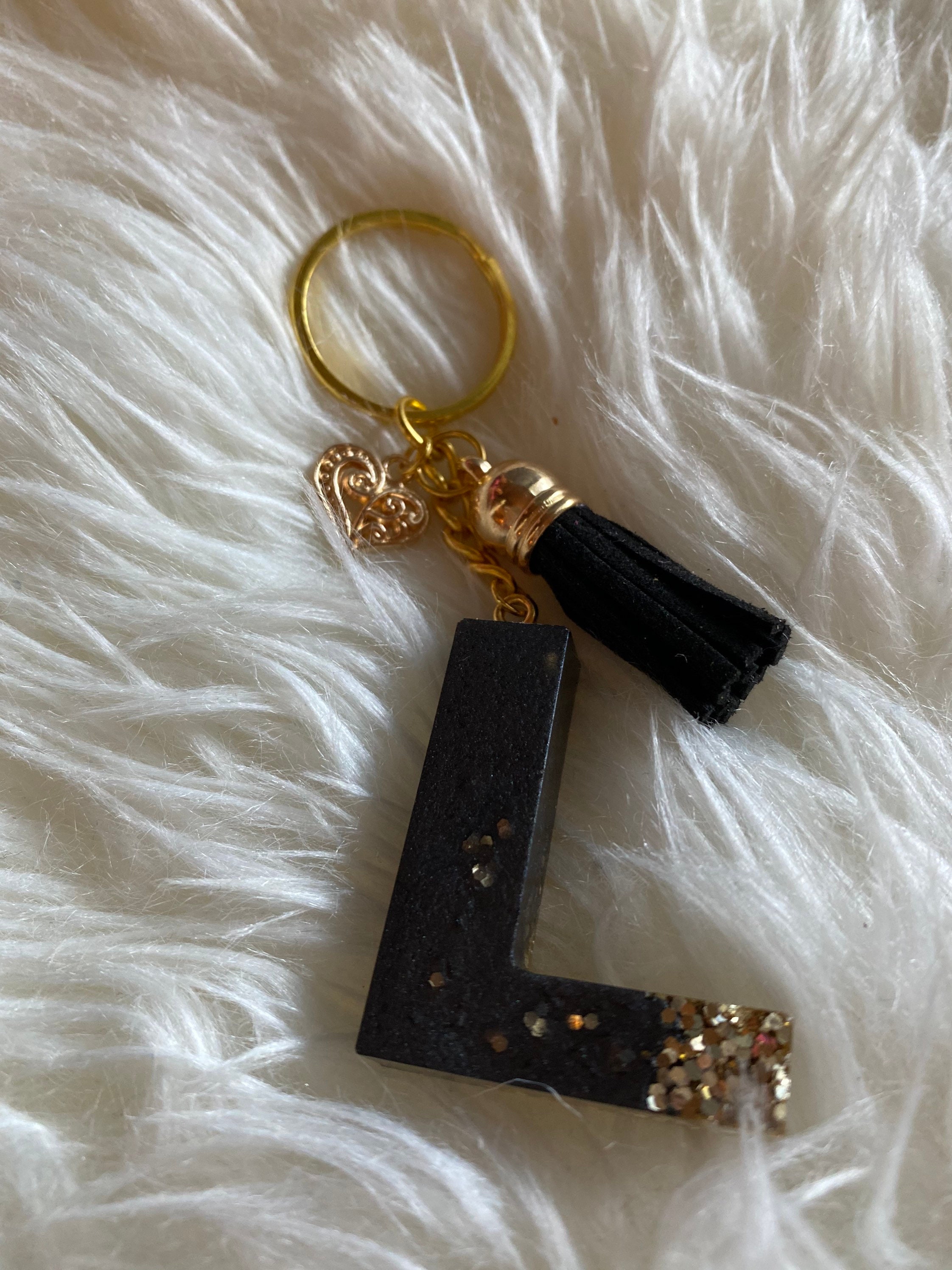 Resin Letter Keychains /initials/ Initial Keychain / Letter Keychains ...