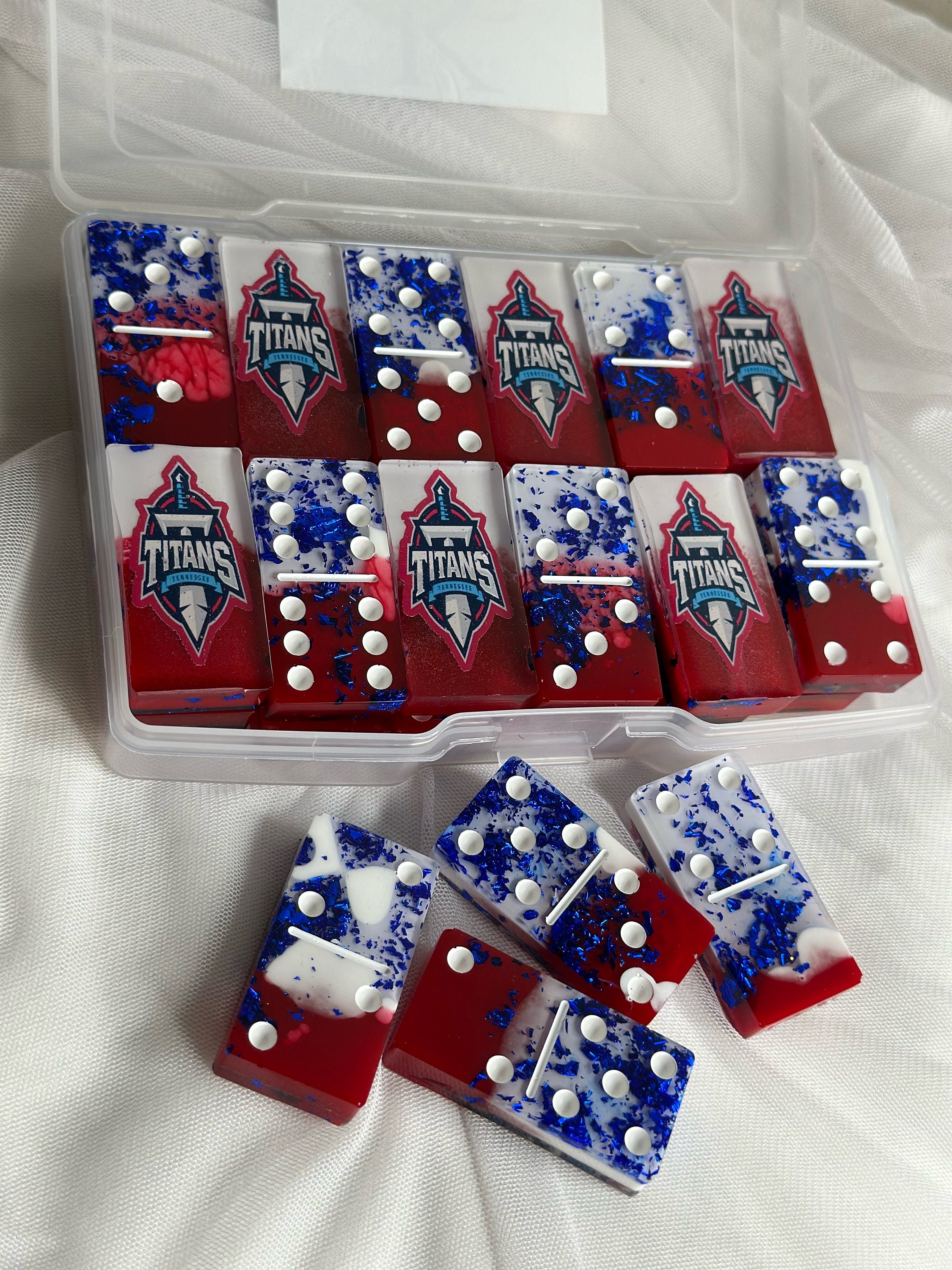 28 Piece Handcrafted Team Logo Resin Dominoes |custom Resin Dominoes ...