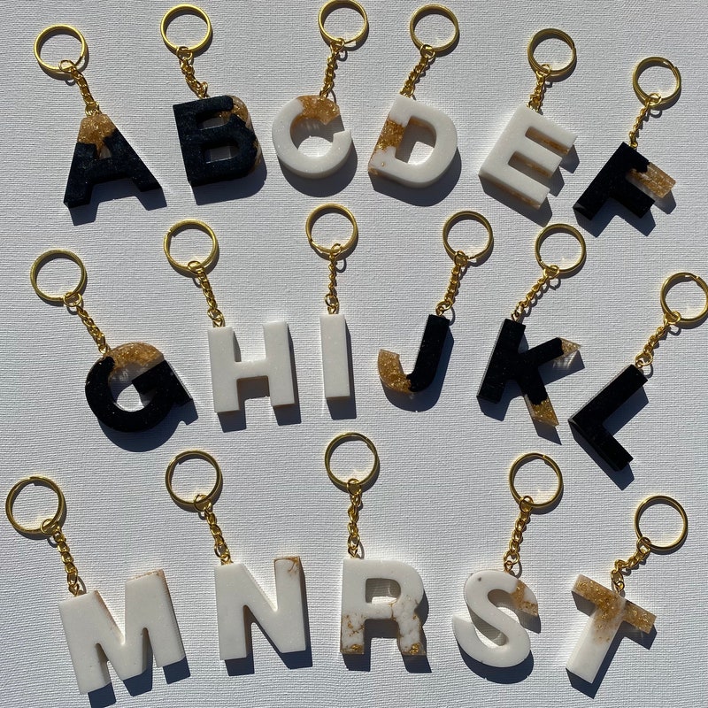 Initial Keychain - Etsy