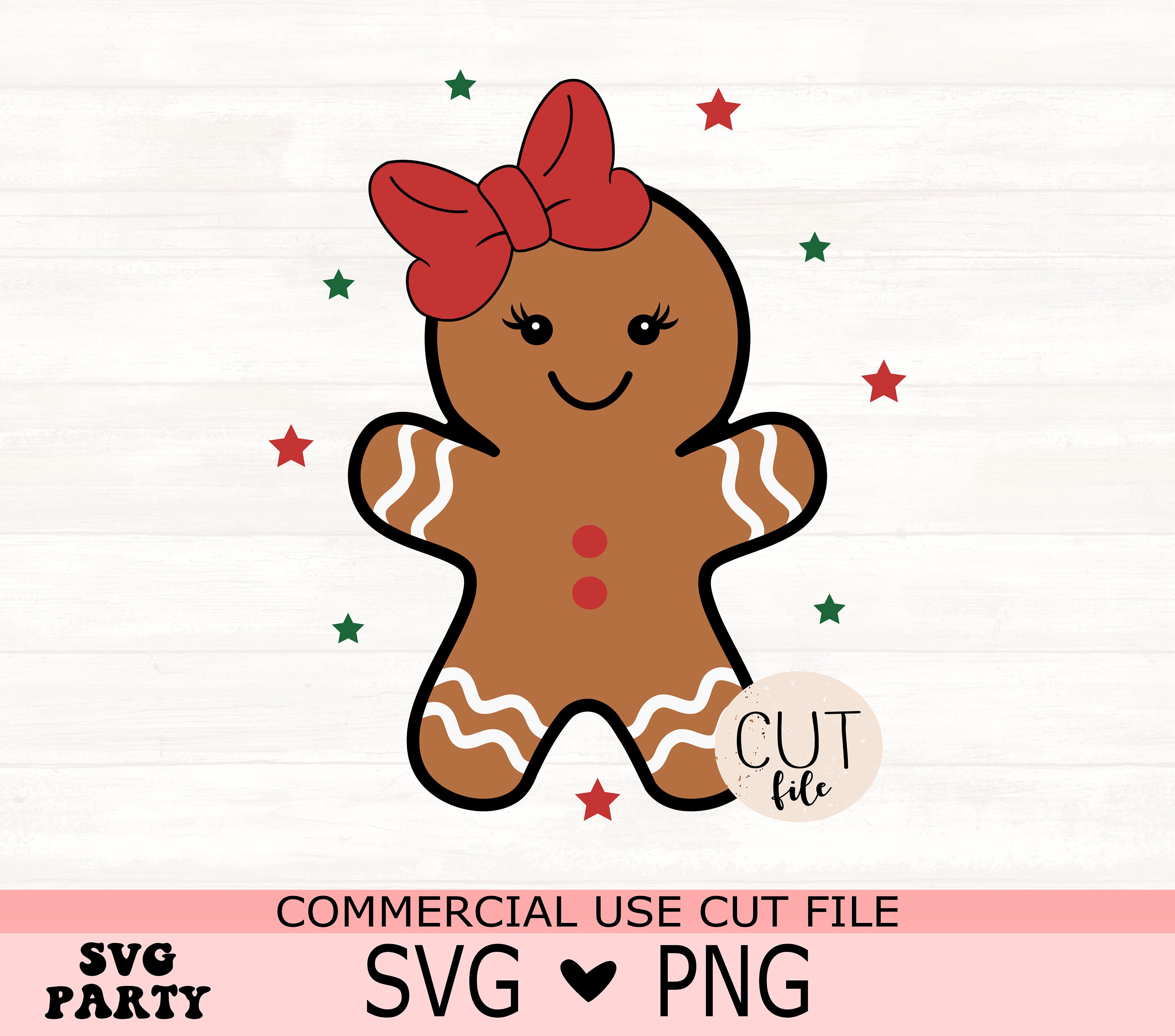 Svg Png Digital File Gingerbread Santa Hat Christmas Kids Children's ...