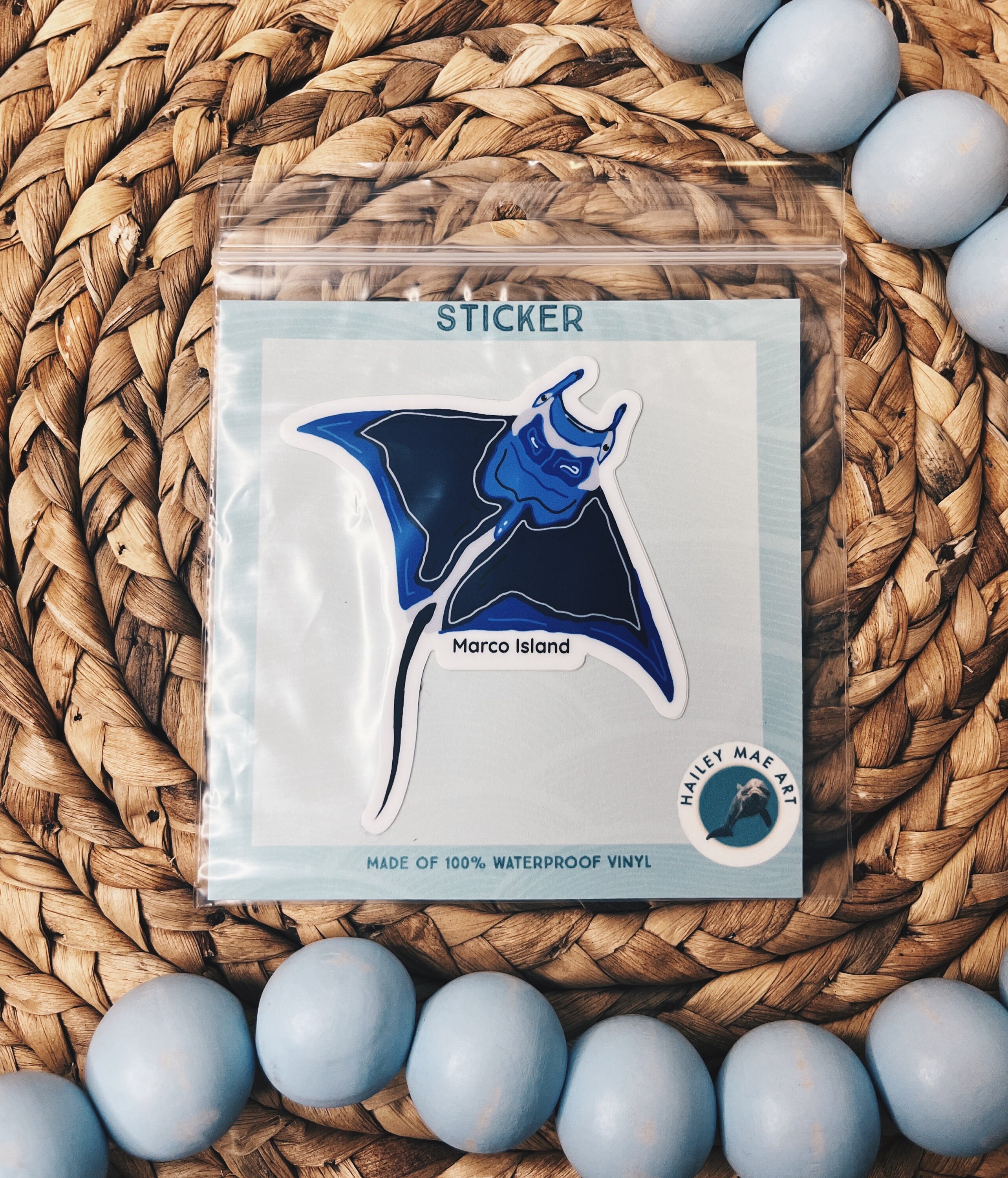 Manta Ray Sticker, Marco Island Sticker, Marco Island Gift, Florida ...