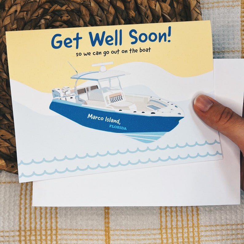 Get Well Soon Card, Marco Island Card, Marco Island Souvenir, Greeting ...