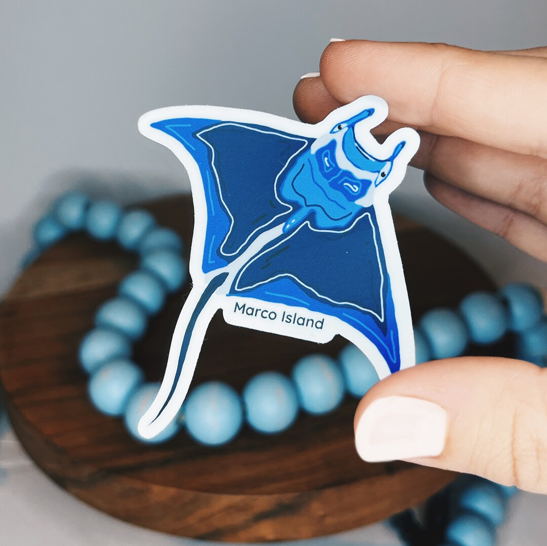 Manta Ray Sticker, Marco Island Sticker, Marco Island Gift, Florida ...