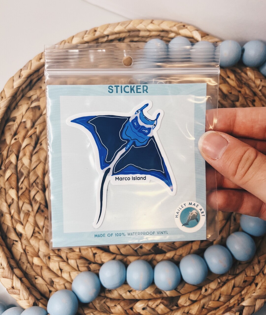 Manta Ray Sticker, Marco Island Sticker, Marco Island Gift, Florida ...