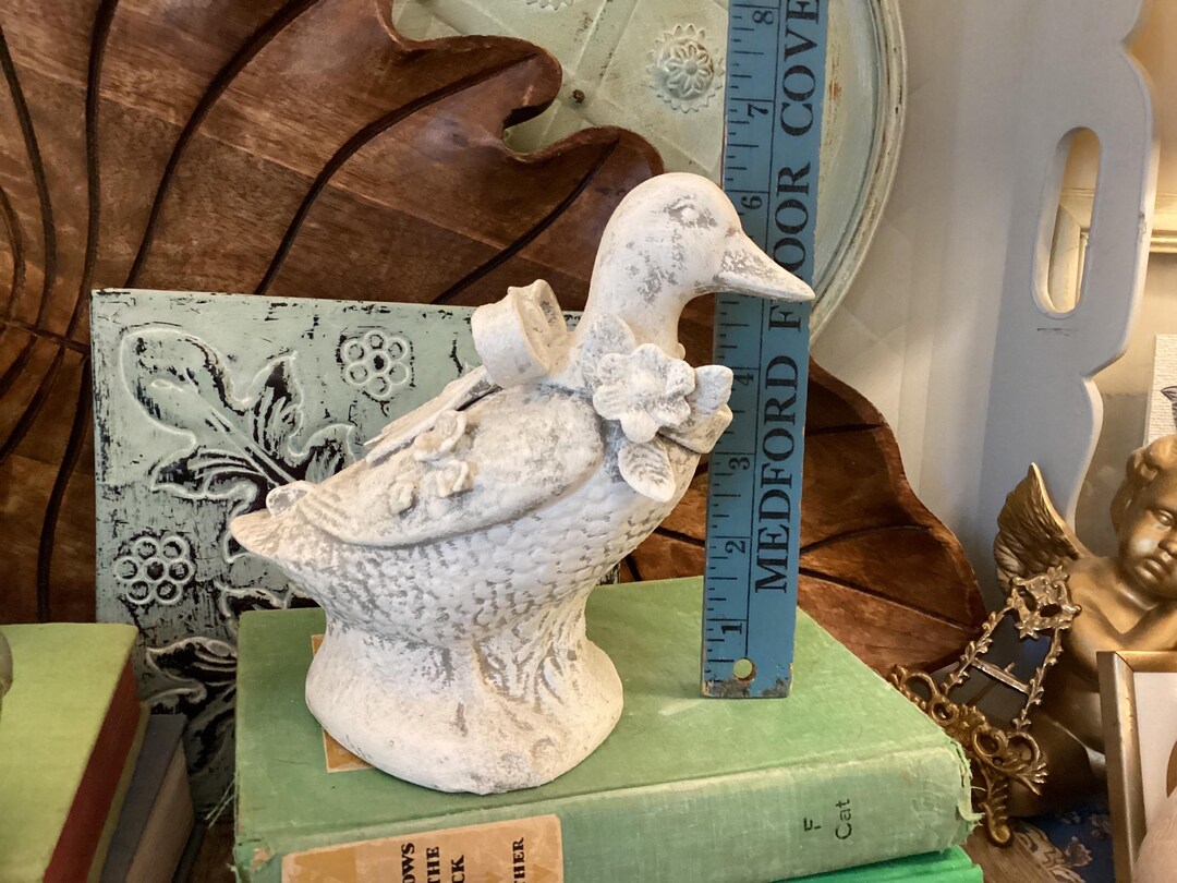 Duck Easter Year Round Decor Ceramic Flowers Bows Upcycled Shabby ...