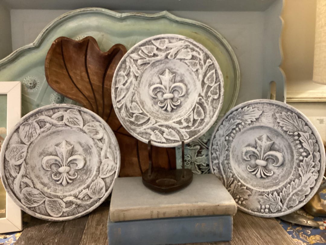 French Country Plate Set Fluer-de-lis Created by Me One of a Kind ...