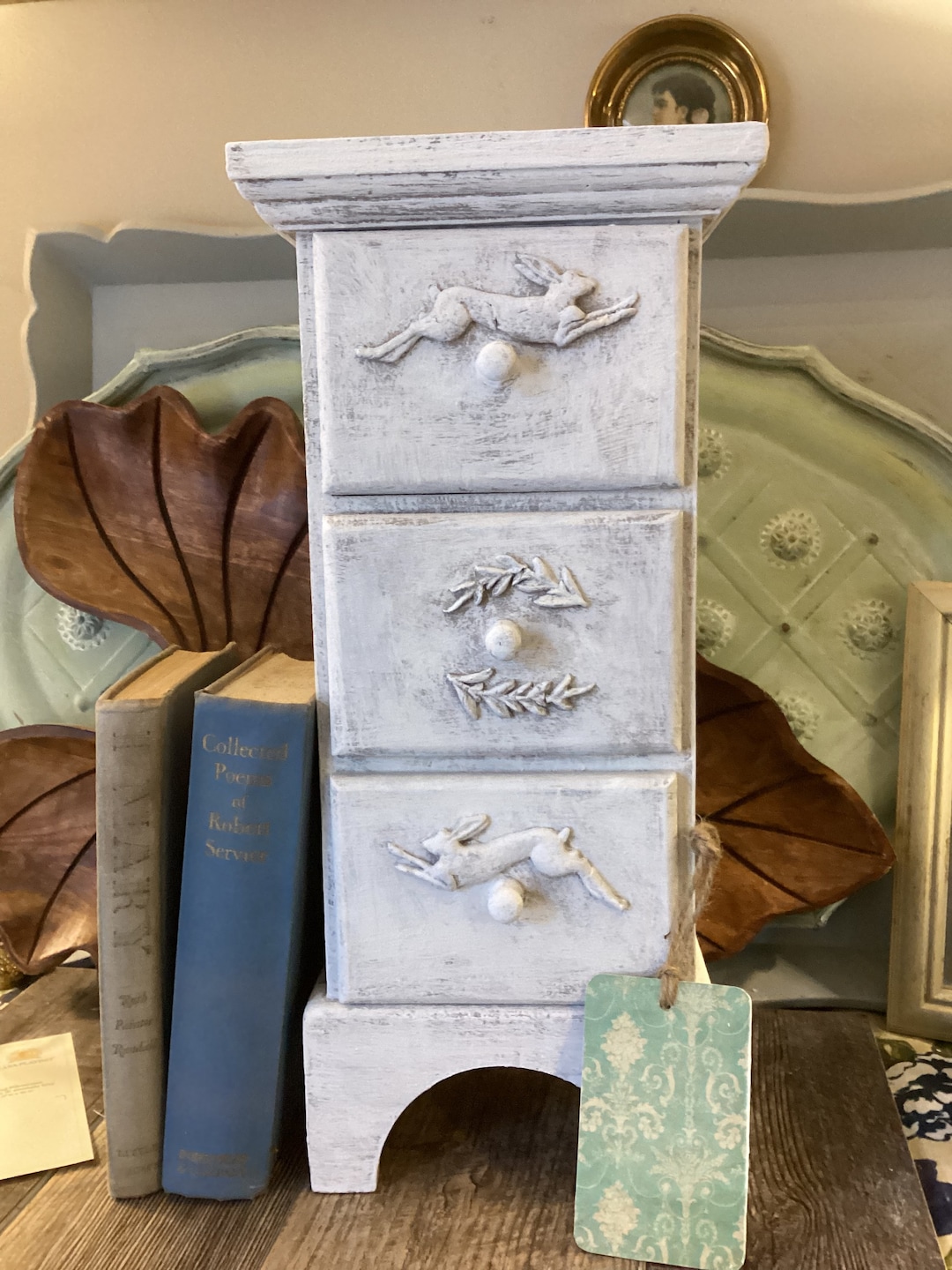 Bunny Laurels Set of Drawers Chest Cabinet Chippy Distressed Shabby ...