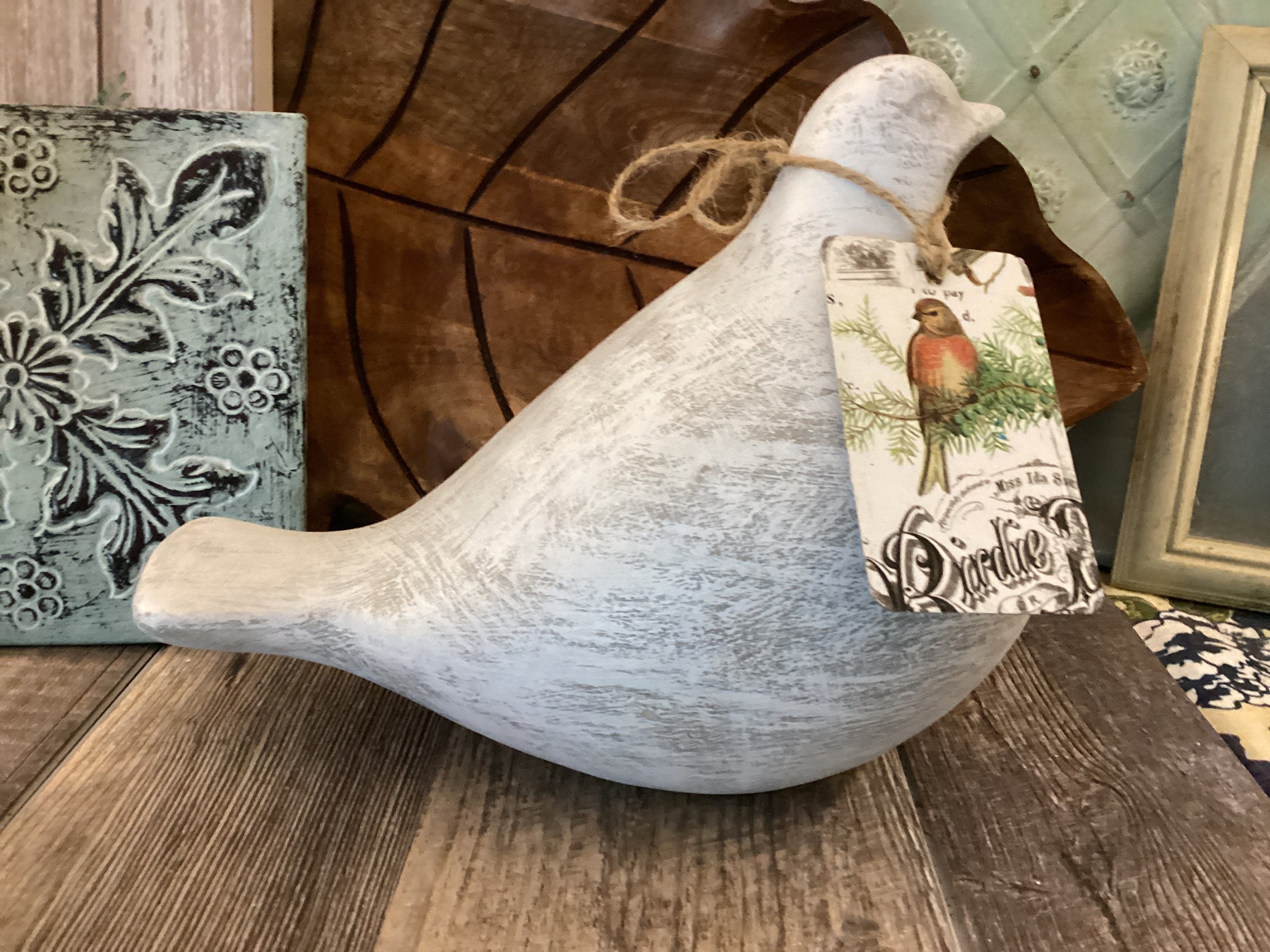 French Country Bird Chippy Distressed Shabby Large Farmhouse With ...