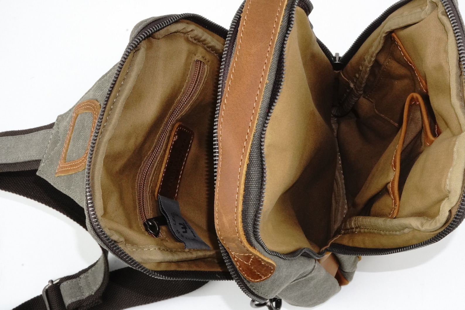 Canvas Sling Bag With Leather Trim Wear Over Shoulder Across - Etsy