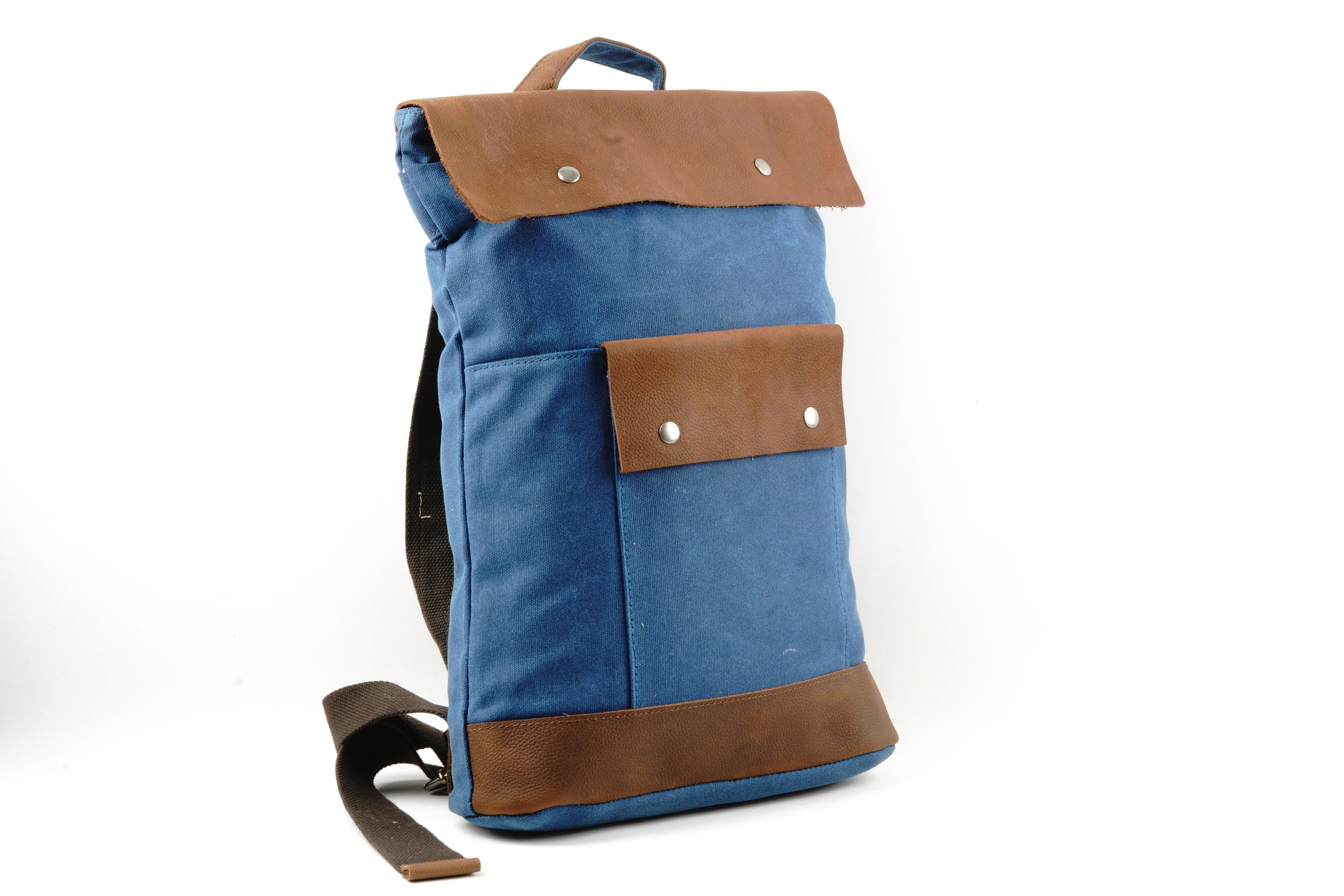 Waxed Canvas Backpack With Leather Trim 100% Waterproof | Etsy