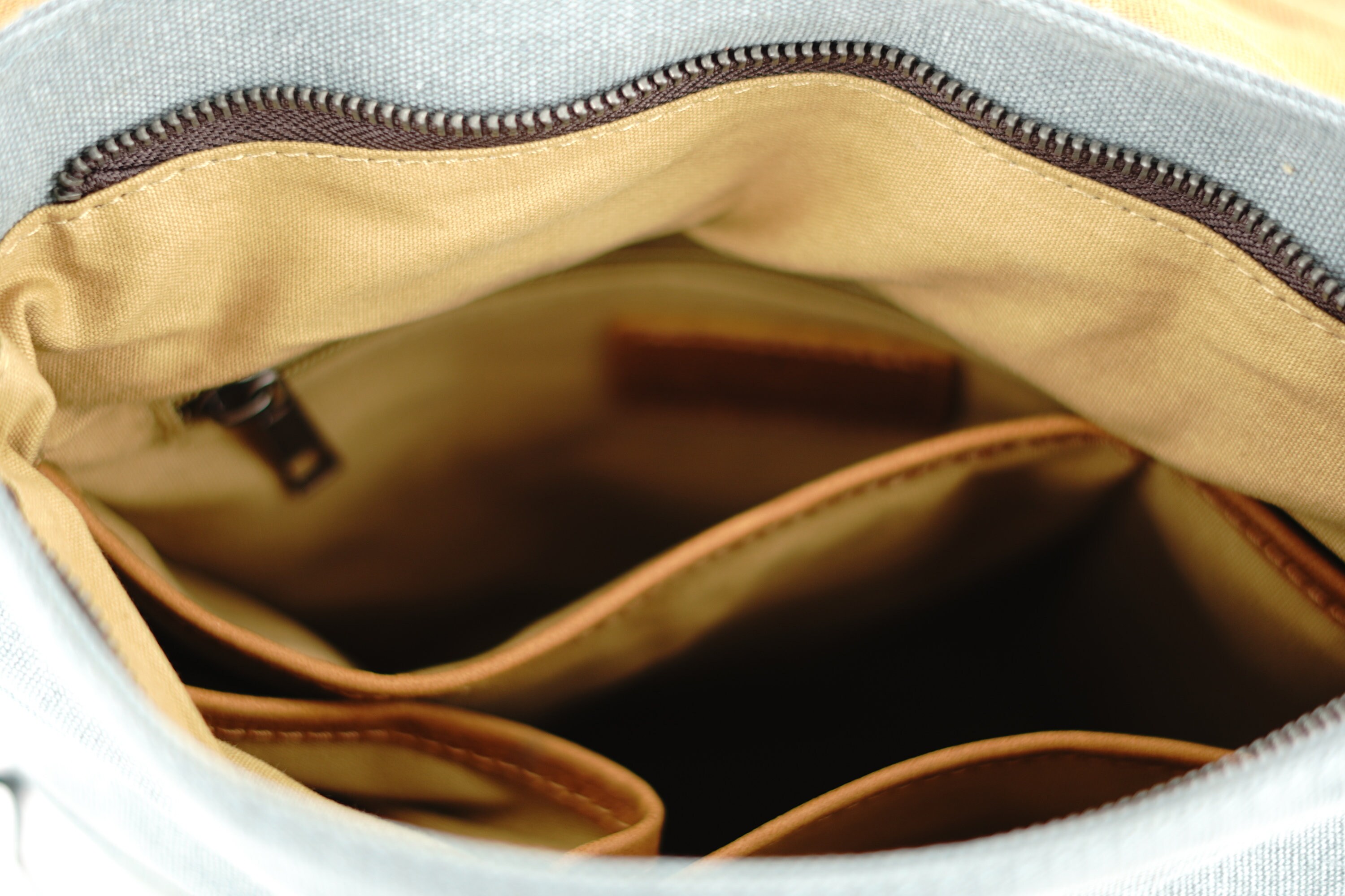Small Canvas Backpack With Waxed Canvas Panels and Leather Trim. Secure ...