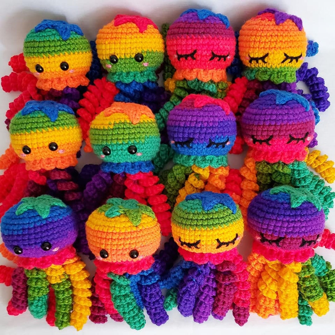 Crochet Octopus for NICU, Preemie Babies, Rainbow Assorted Colors ...