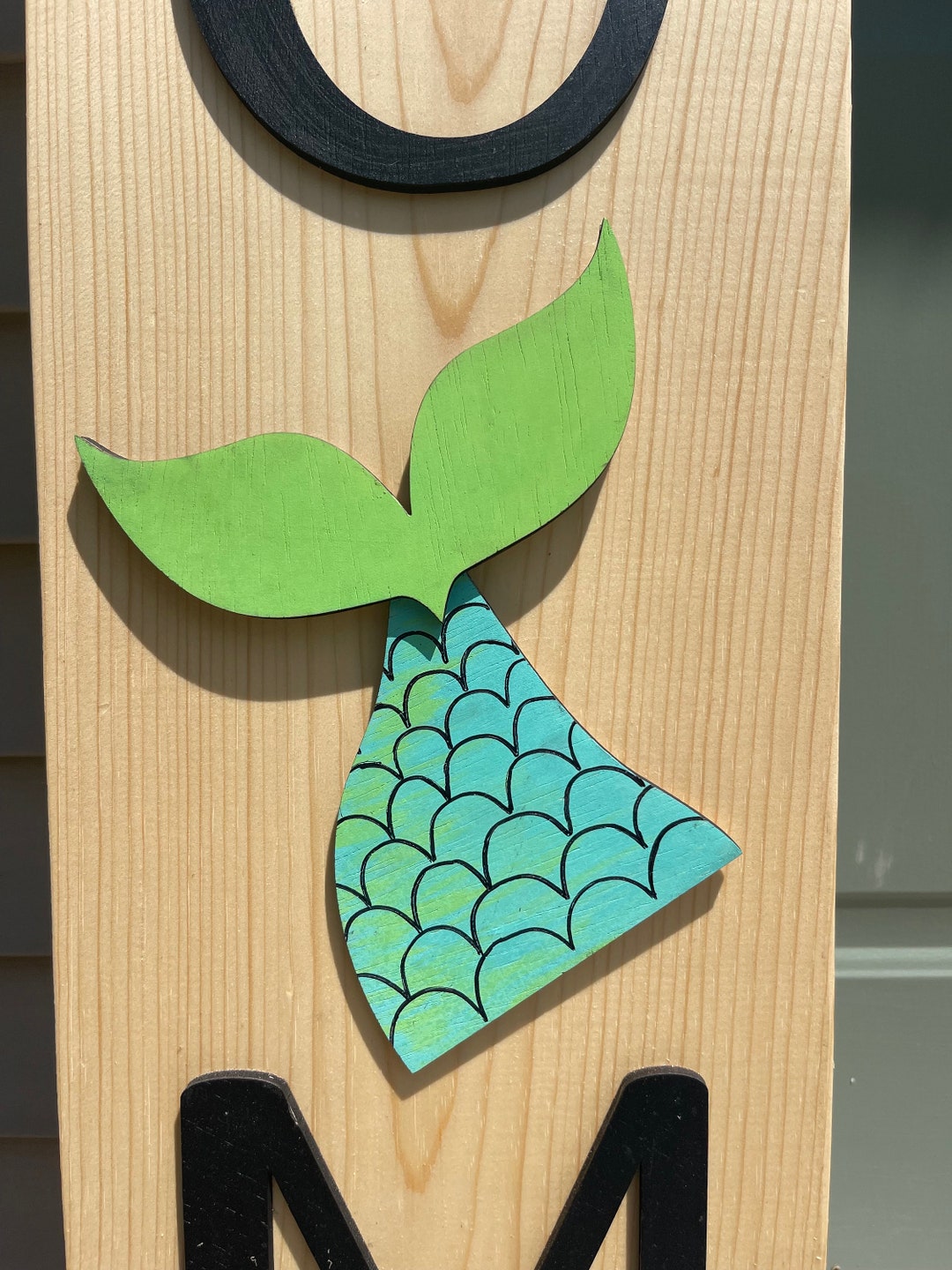 Mermaid Wood Interchangeable Piece - Wood Interchangeable Porch Leaner ...