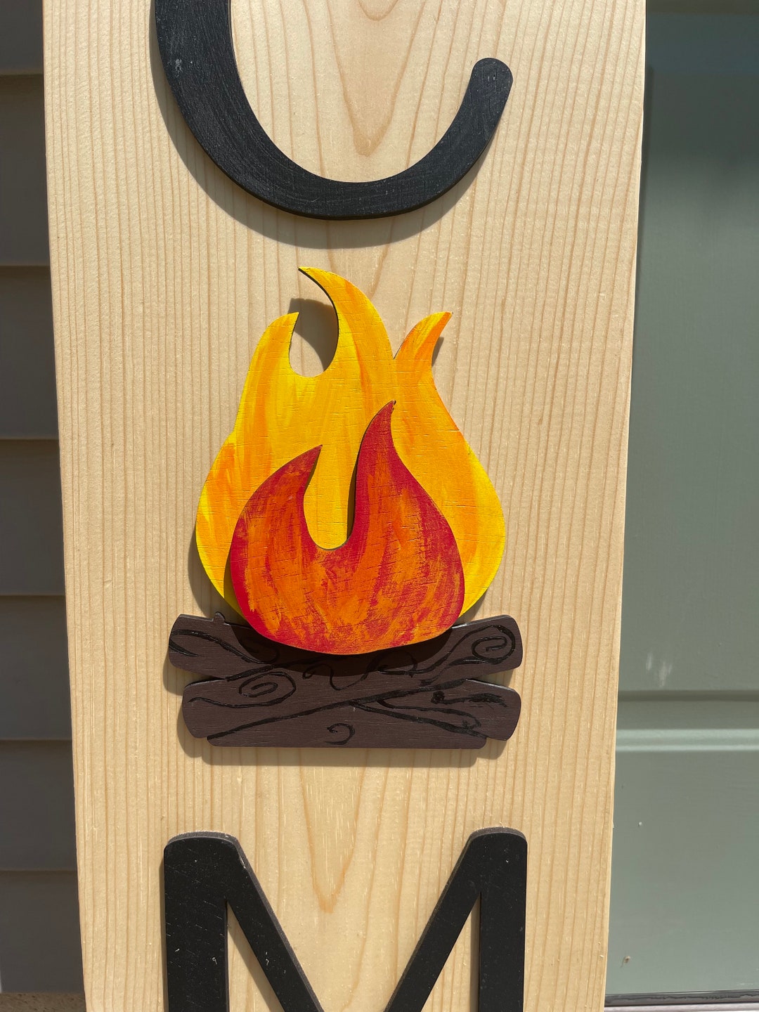 Campfire Wood Interchangeable Piece - Wood Interchangeable Porch Leaner ...