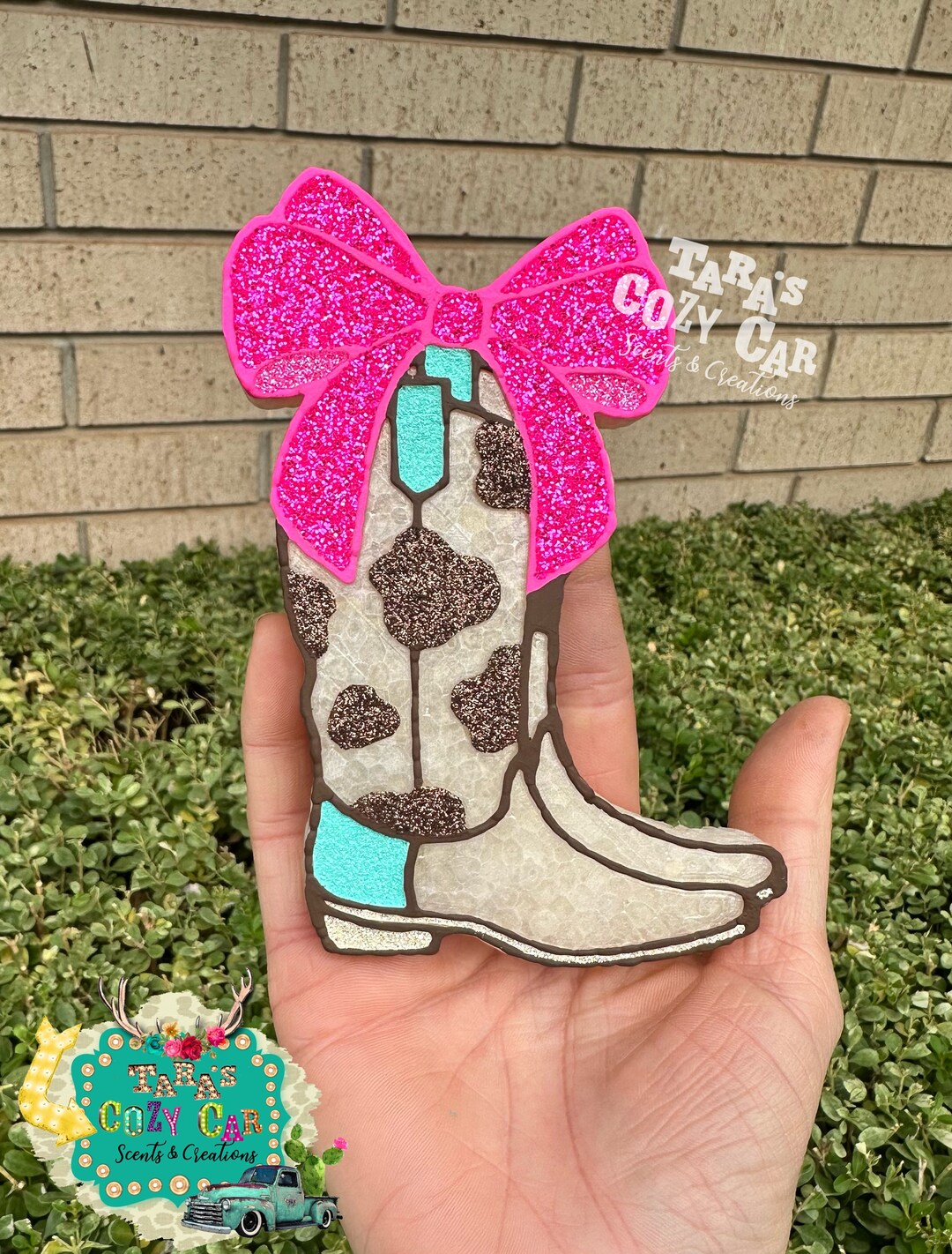 Cowboy Boots With Bow Car Freshie, Car Scent, Air Freshener - Etsy