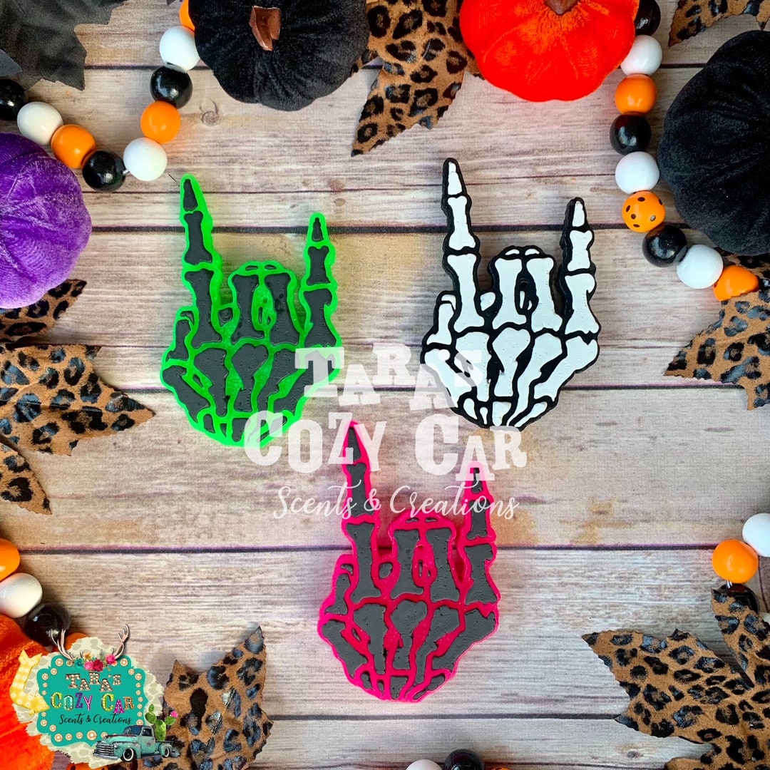 Rock on Skeleton Hand Car Freshie, Rock on Skeleton Hand Air Freshener ...