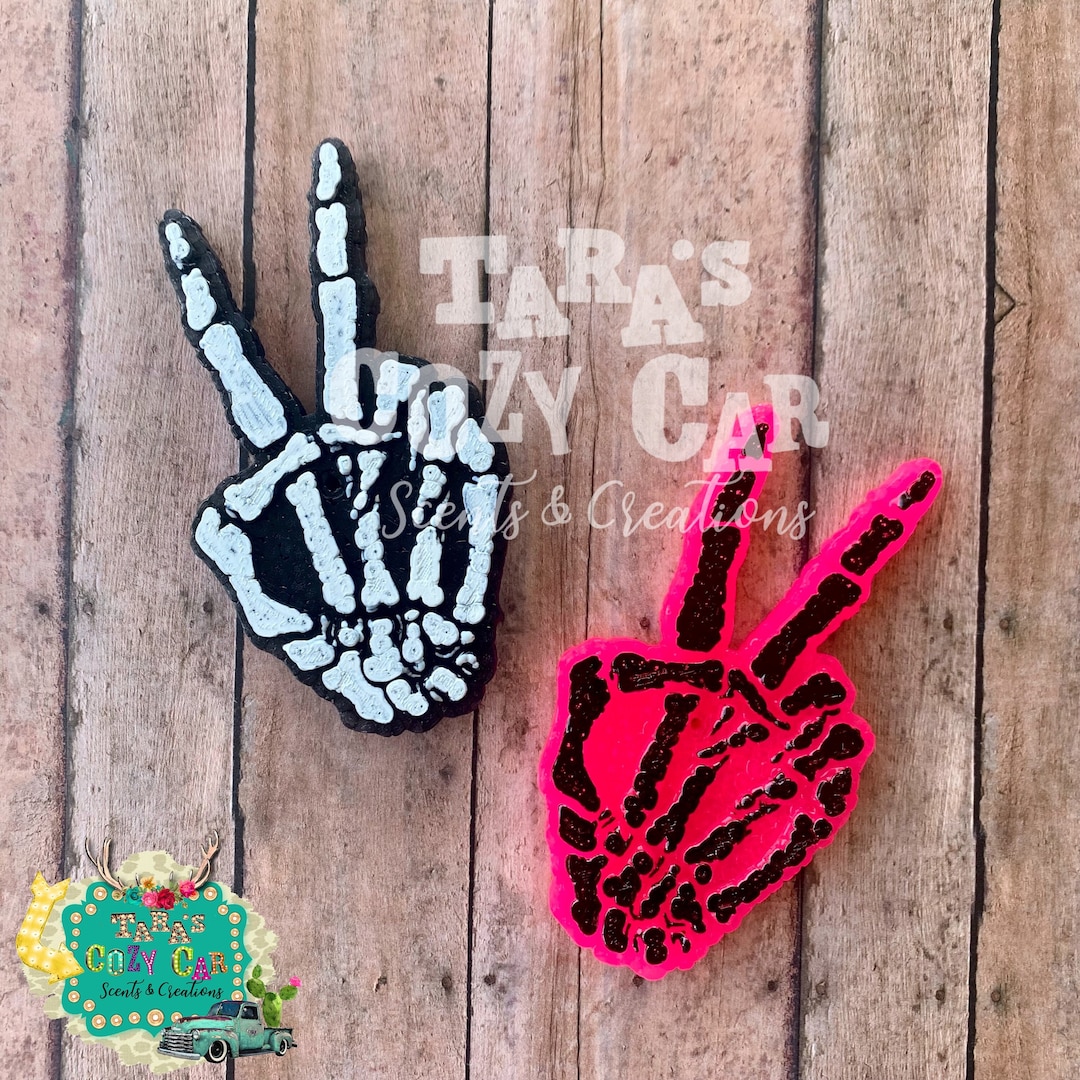 Skeleton Hand Peace Sign Car Freshie, Car Scent, Air Freshener - Etsy