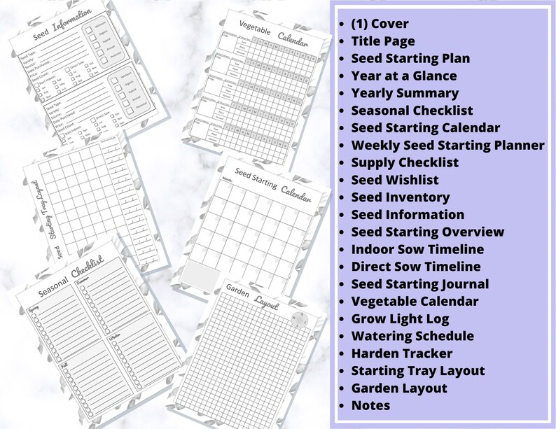 Printable Seed Planner Indoor Seed Starting Journal Seed Starting ...