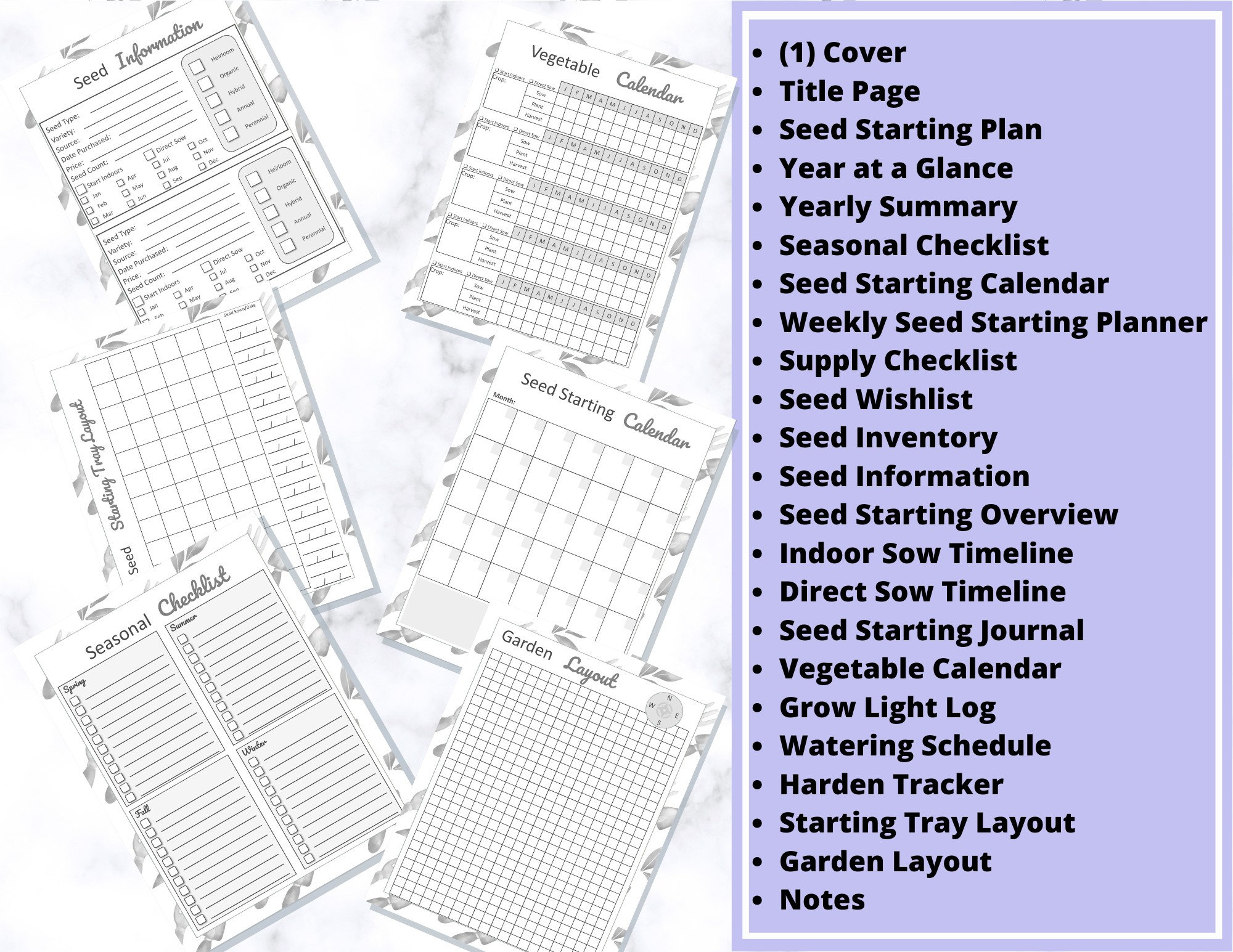 Printable Seed Planner Indoor Seed Starting Journal Seed Starting ...