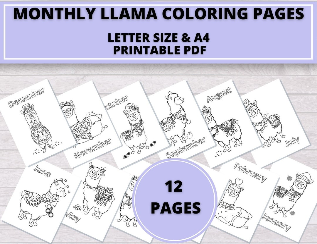 Llama Coloring Printable Pages Seasonal and Holiday Llamas Llama ...