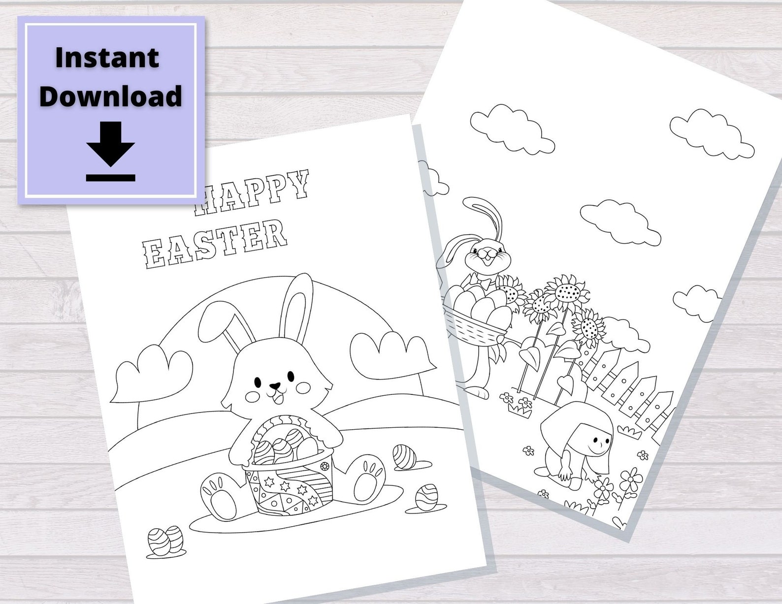Printable Easter Coloring Sheets Easter Bunny Coloring Activity Bunny ...