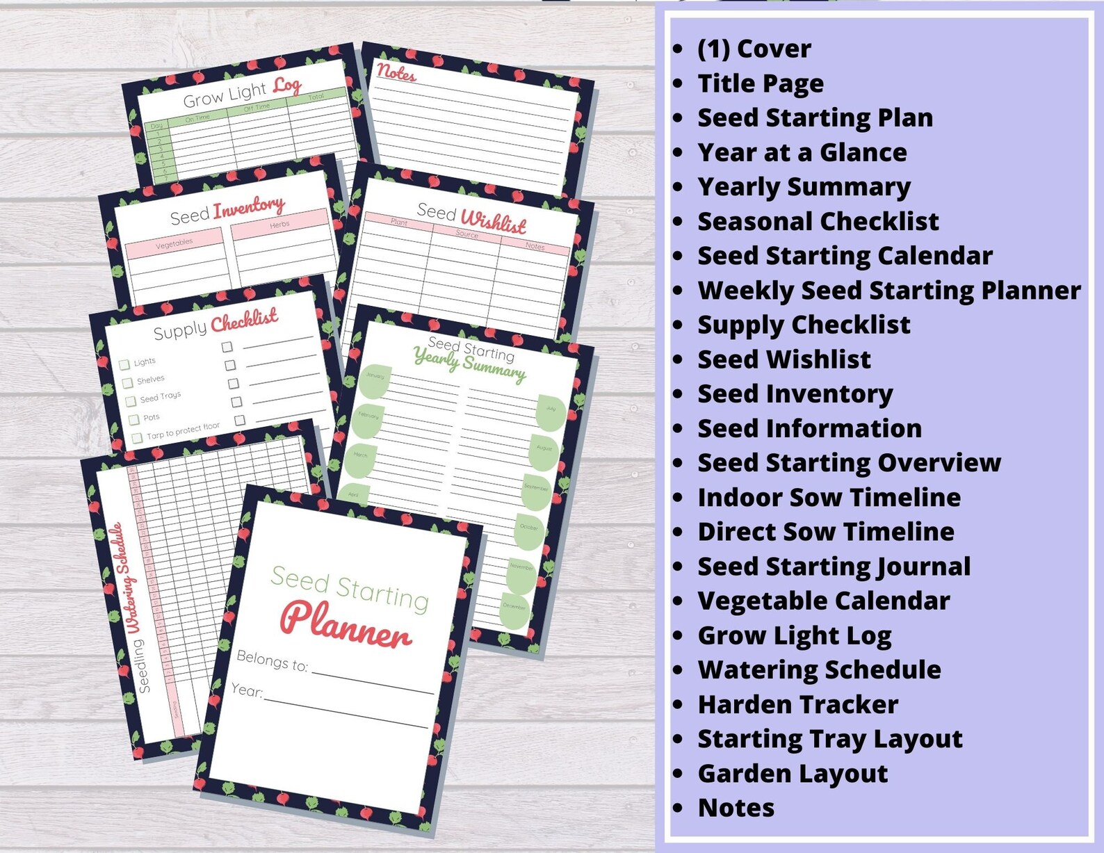 Seed Starting Printable for Gardening Seed Journal Printable - Etsy