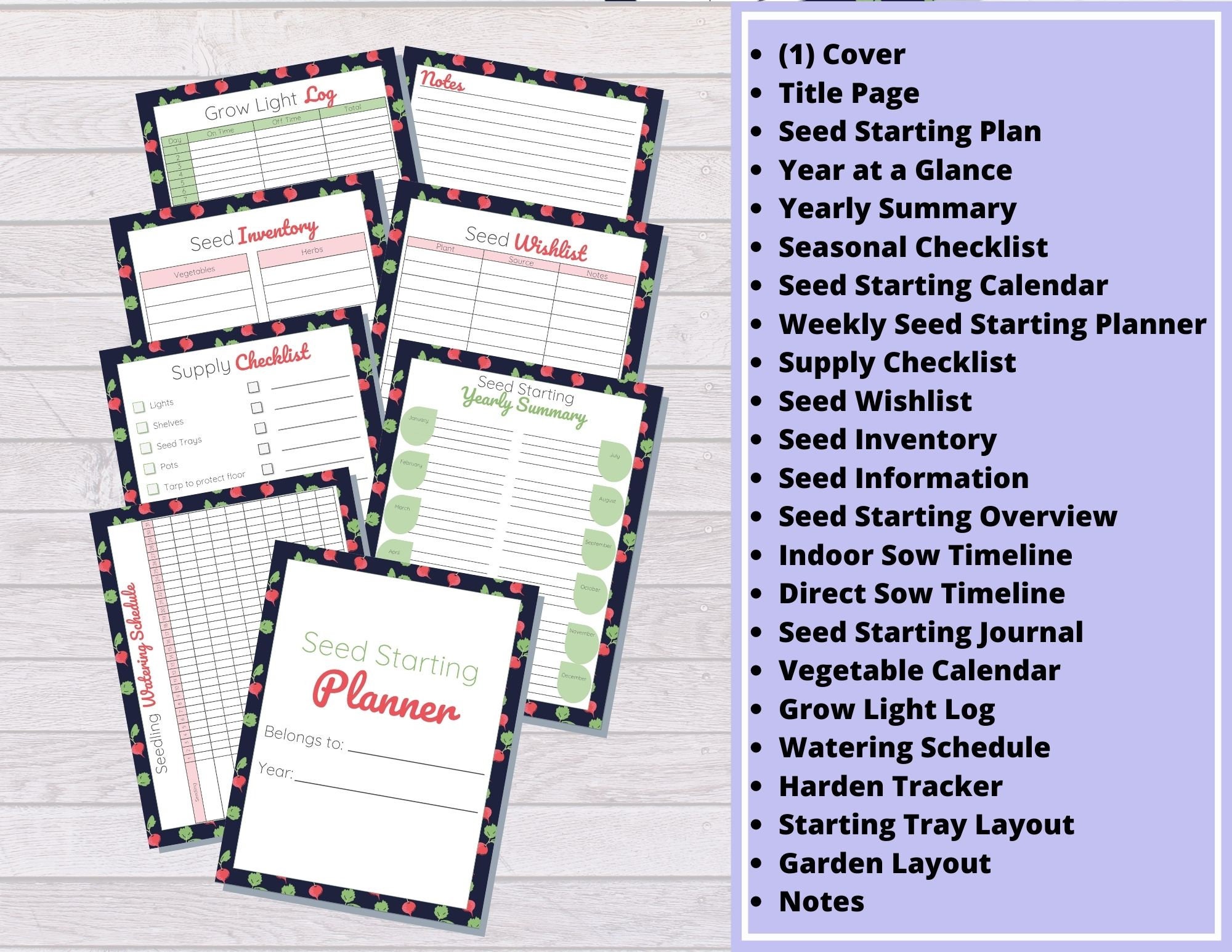 Seed Starting Printable for Gardening Seed Journal Printable - Etsy