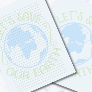 Let's Save Our Earth Printable Stationery| Printable Earth Day| Earth ...