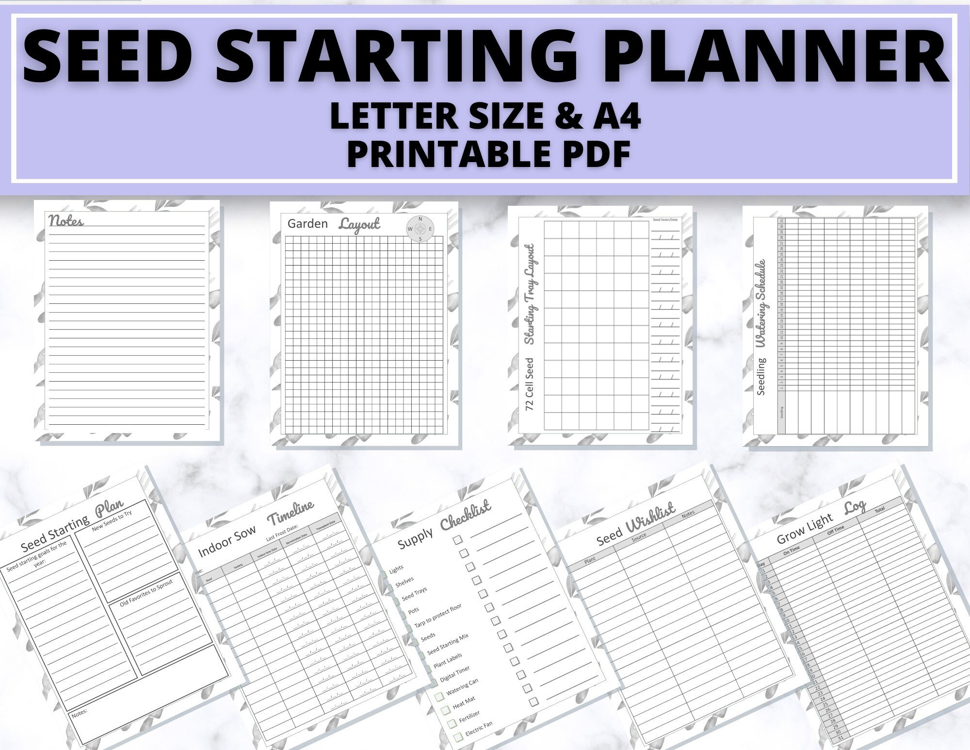 Printable Seed Planner Indoor Seed Starting Journal Seed Starting ...
