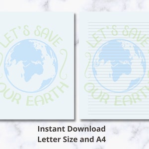 Let's Save Our Earth Printable Stationery Printable Earth Day Earth Day ...