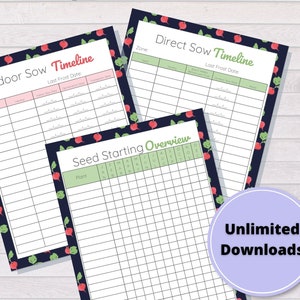 Seed Starting Printable for Gardening Seed Journal Printable - Etsy