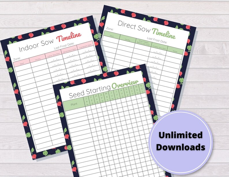 Seed Starting Printable for Gardening Seed Journal Printable - Etsy