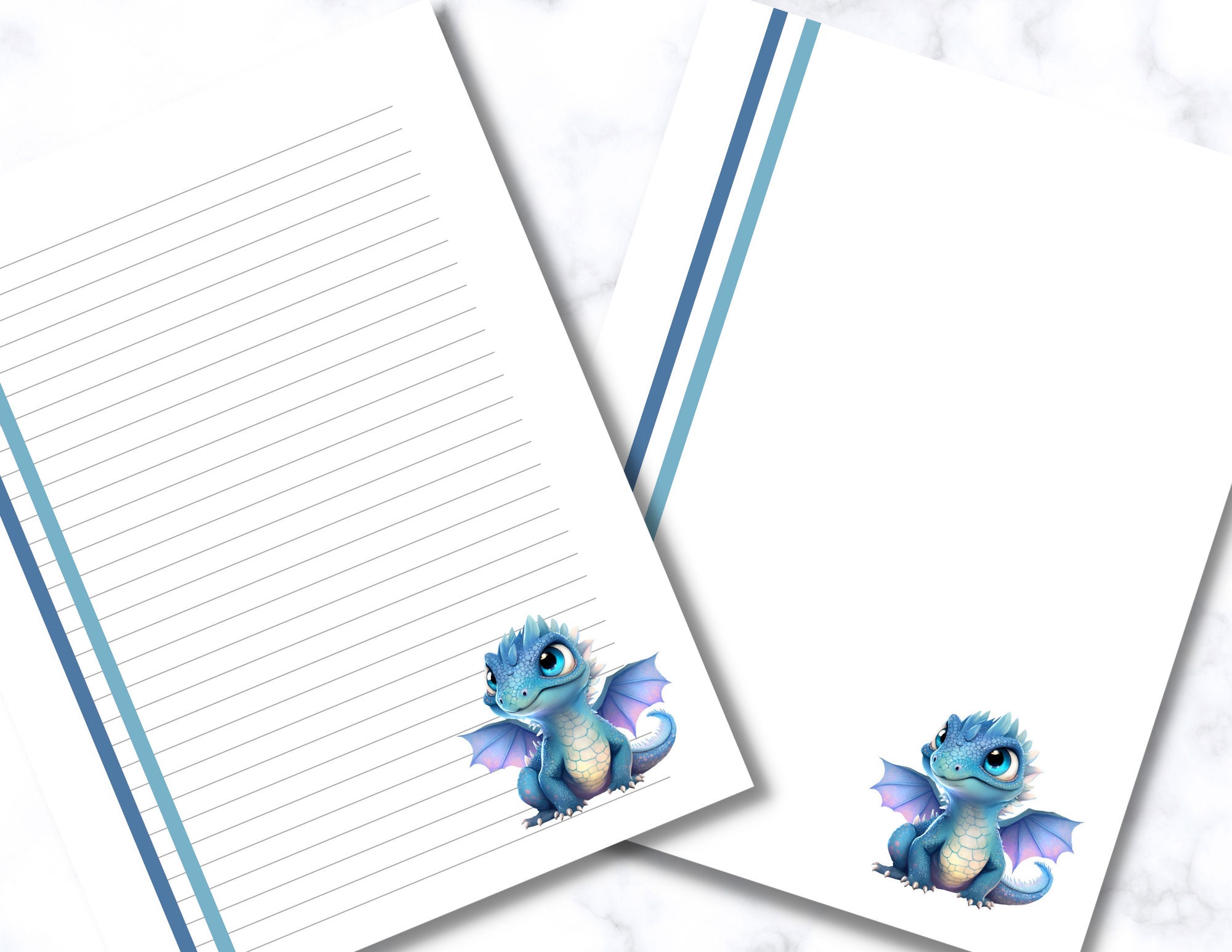 Cute Dragons Printable Stationery| Printable Kawaii Stationery| Cute ...