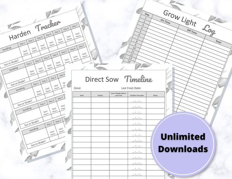 Printable Seed Planner Indoor Seed Starting Journal Seed Starting ...