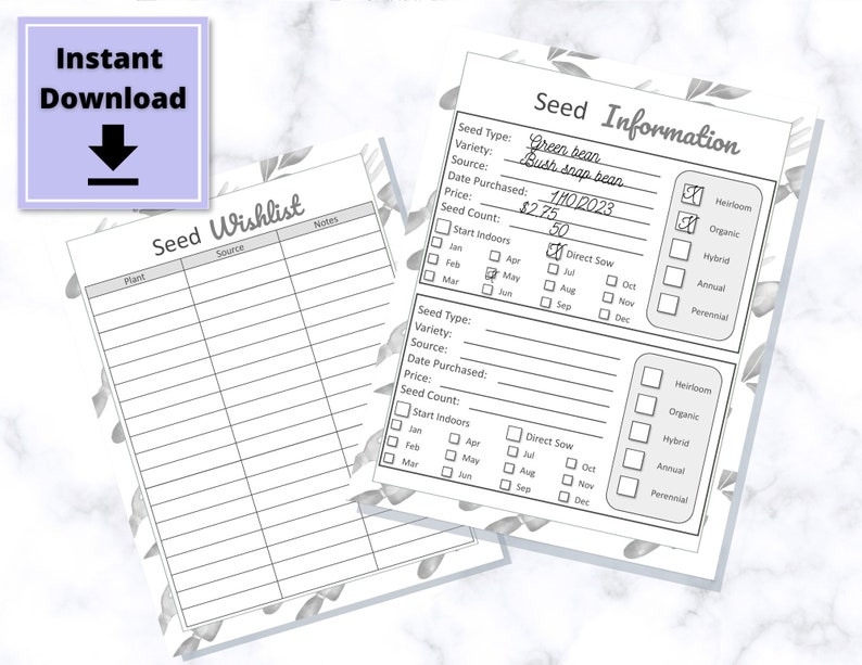 Printable Seed Planner Indoor Seed Starting Journal Seed Starting ...