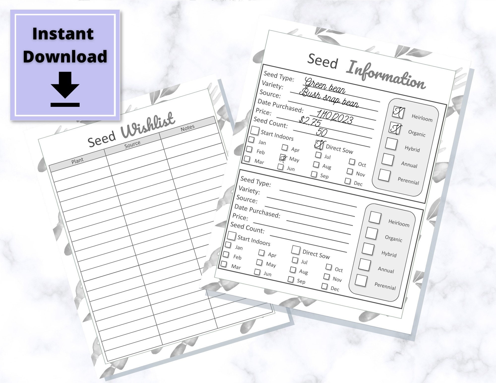 Printable Seed Planner Indoor Seed Starting Journal Seed Starting ...