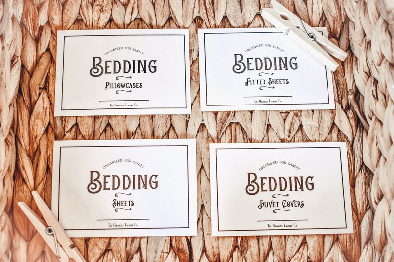 BEDDING-2 Sheet Set Labels ~ Home Organization, Storage Dyi, Bathroom ...