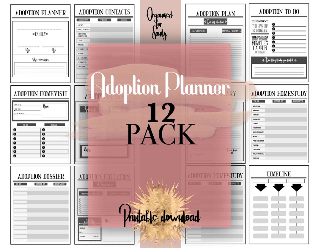 ADOPTION PLANNER ~ Printable Paper Adoption to Do List, Organizer, Mom ...
