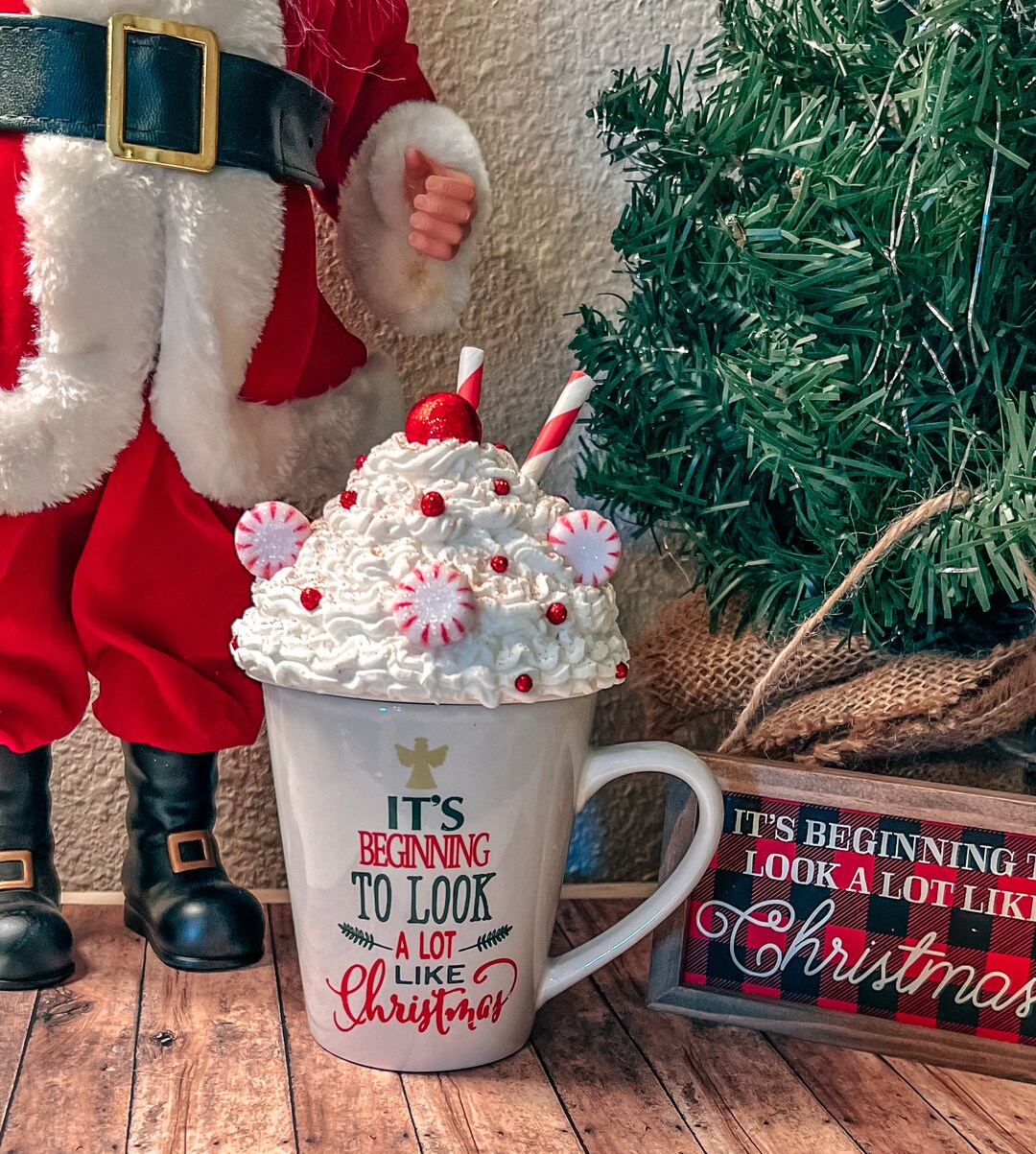 Christmas Mug Topper / Christmas Decoration / Decor / Whipped Topping ...