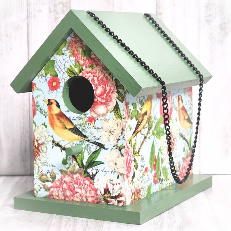 Garden Melody DECOUPAGE BIRDHOUSE With Roof-lift Access - Etsy