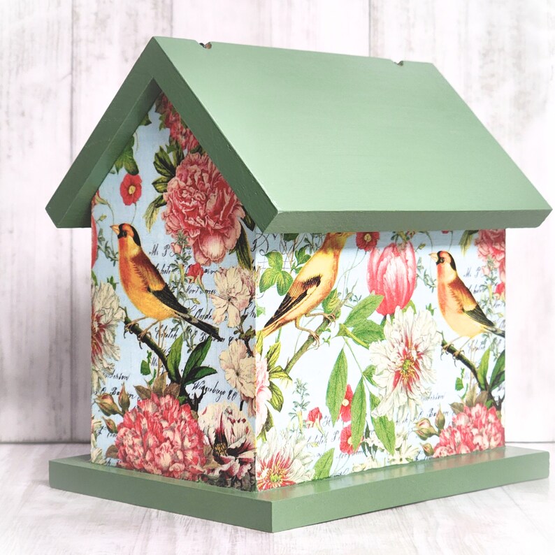 Garden Melody DECOUPAGE BIRDHOUSE With Roof-lift Access - Etsy