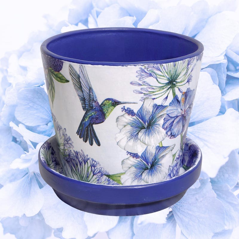 Decoupage Flower Pot - Etsy