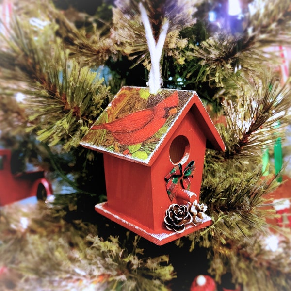 Christmas Birdhouse - Etsy