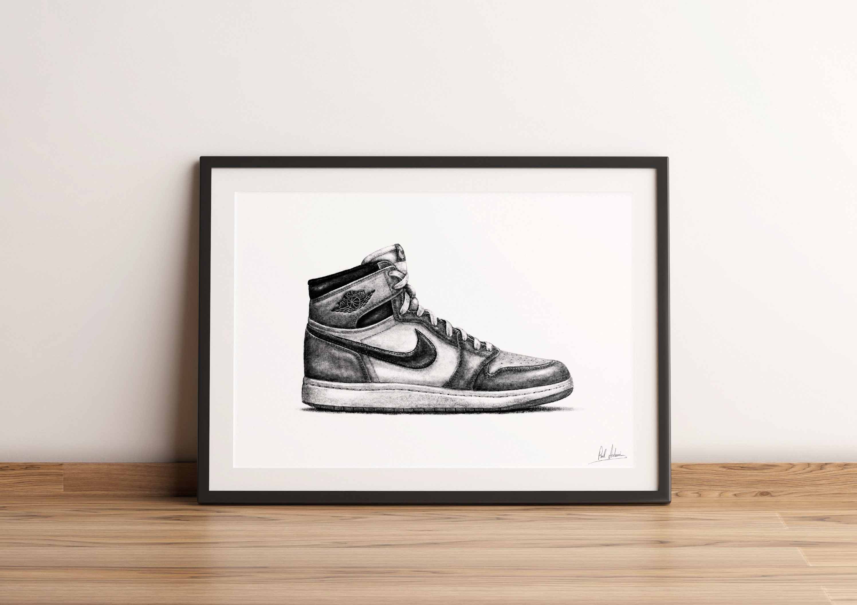 OG Air Jordan 1 Charcoal Print - Etsy