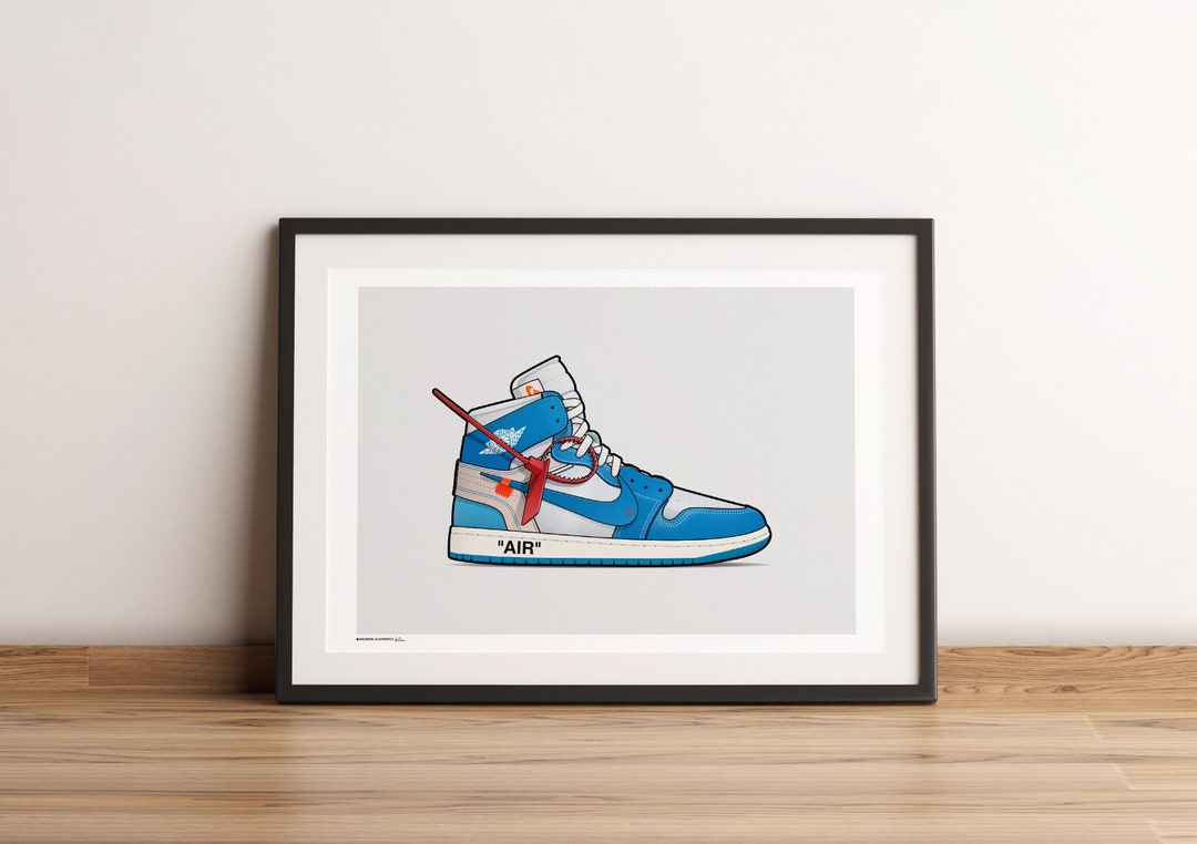 Póster Off-White X Nike Air Jordan 1 'UNC' actualización 2022 - Etsy España